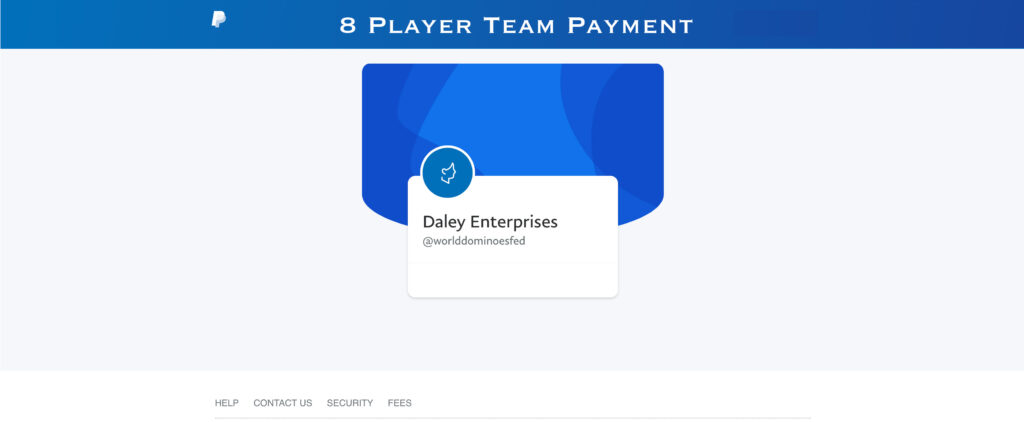 8 Player Team Payment – World Domino Federation